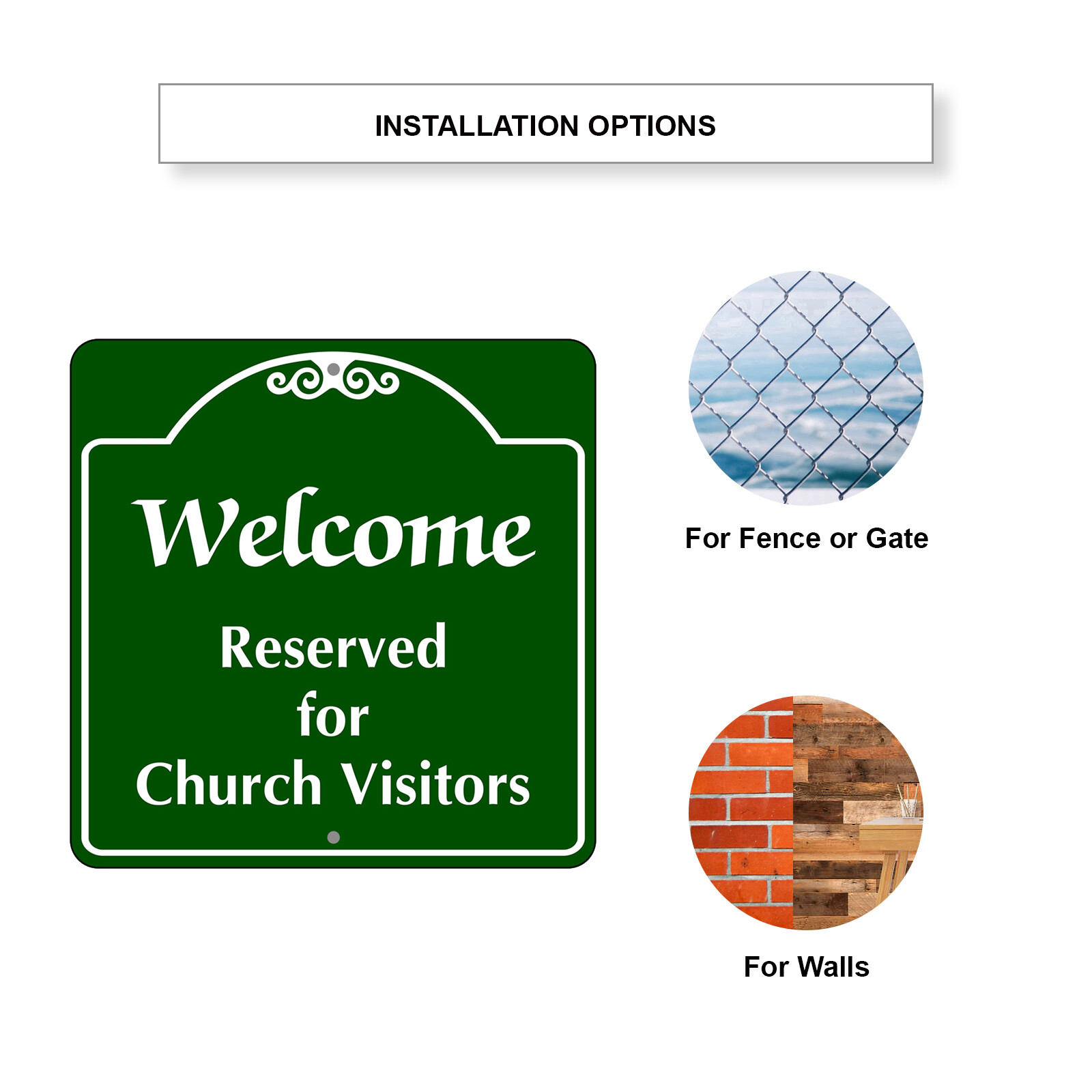 Welcome Reserved For Church Visitors Unique Novelty Aluminum Metal Sign ...