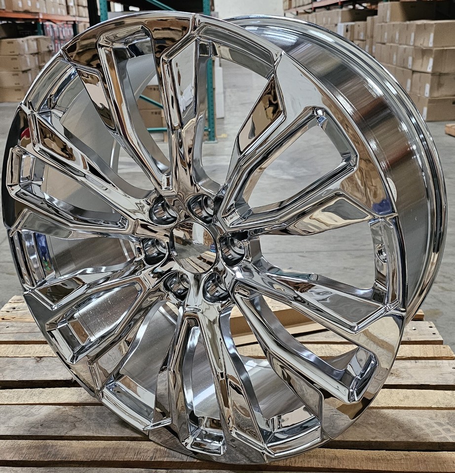 (4)22" GMC Replica Wheels Chrome Rims Yukon Sierra Chevy Tahoe LTZ ...