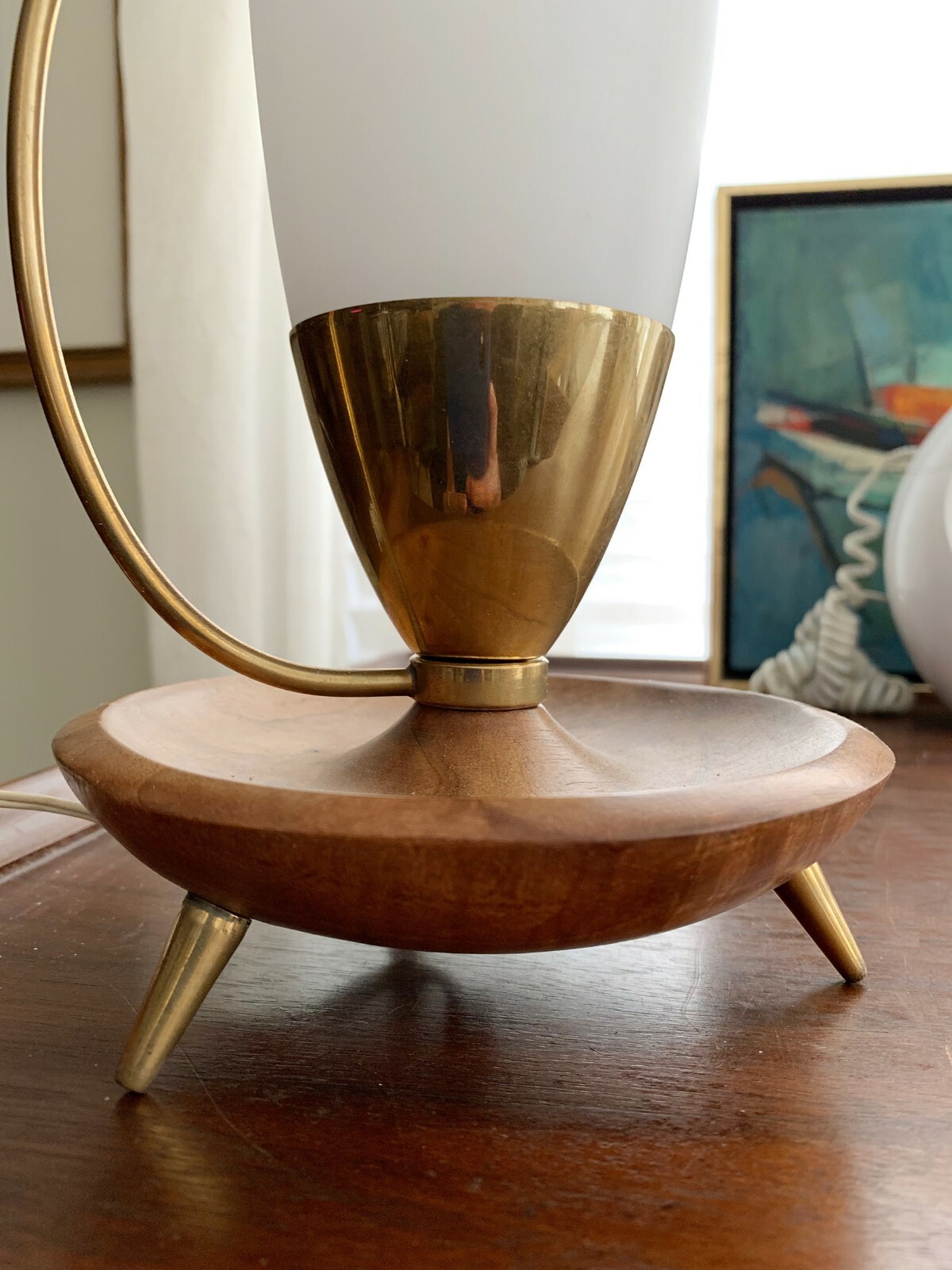 Mid Century Danish Modern Atomic Space Age Rocket Table Lamp 50s | eBay