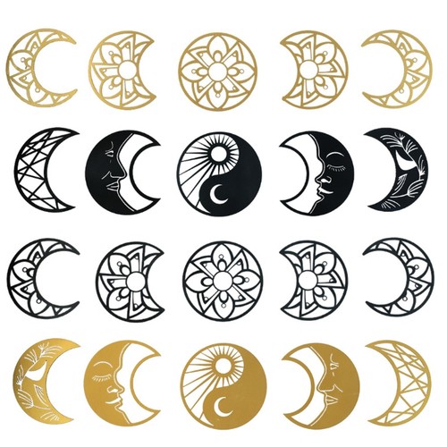 5pcs Wall Decoration Wooden Moon Phase Wall Hanging Decor Bohemian ...