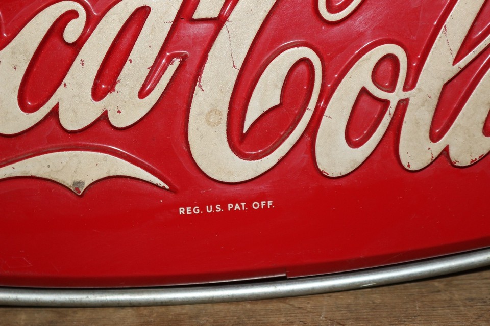 Vintage 1965 Drink Coca Cola Soda Pop Fishtail 17" Embossed Sign | eBay