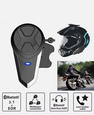 BT-S3 Motorcycle Helmet Bluetooth Intercom Headset Communication System ...