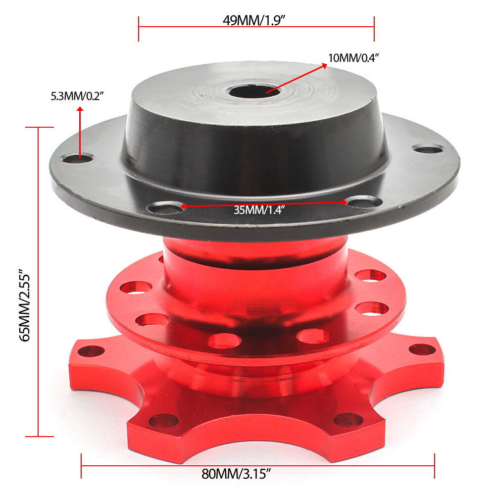Red Car Formula Steering Wheel Quick Release HUBRacing Adapter Snap Off ...
