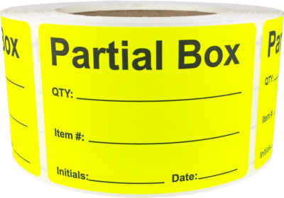 Partial Box Shipping Warehouse Stickers, 2.5 x 3.5 Inches, 500 Labels ...