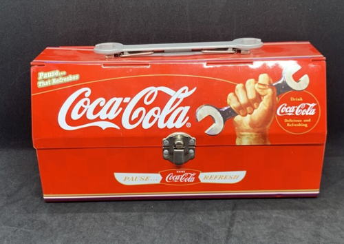 Vintage Coca Cola Brand Red Novelty Tin Tool Box with Wrench handle has ...