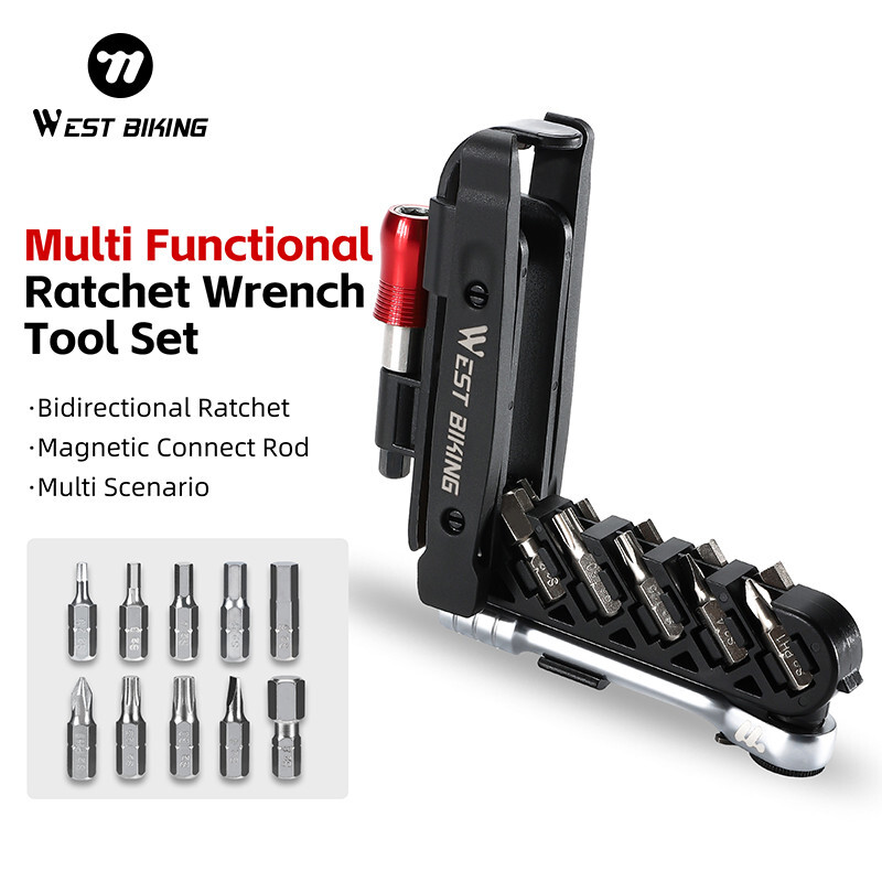 WEST BIKING Mulit Functional Ratchet Wrench Tool Set Bike Repair Tools ...