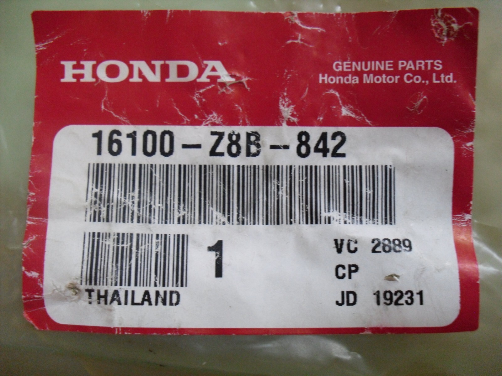 Genuine Honda carburettor 16100-Z8B-842 GCV190A/LA GCV160LA1 HRS536C5 ...