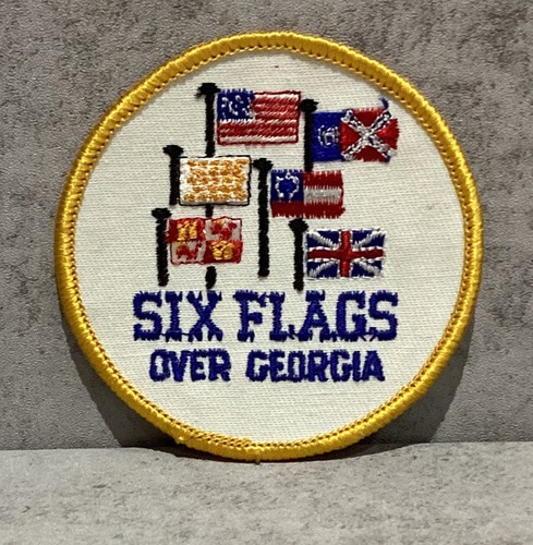Vintage Six Flags Over Georgia Patch Amusement Park Flag Embroidery USA ...