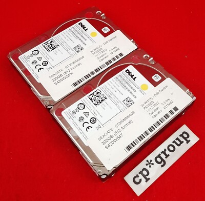 LOT OF 2 Dell Enterprise Performance 300GB 10K 128MB SAS 12Gbps 2.5 ...