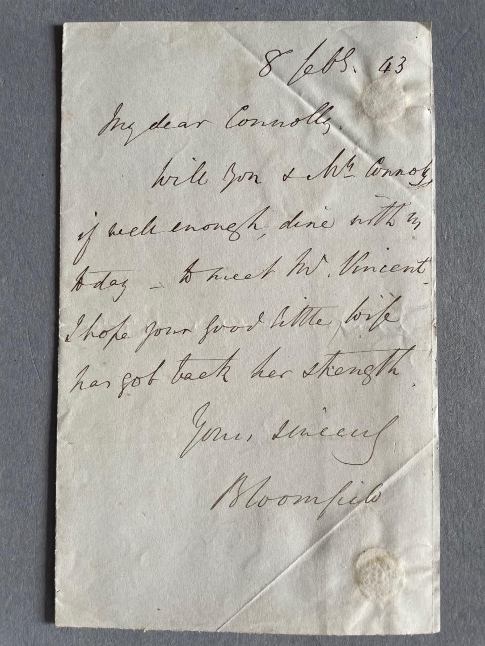Benjamin Bloomfield, 1st Baron Bloomfield, SIGNED letter, 1843 | eBay UK