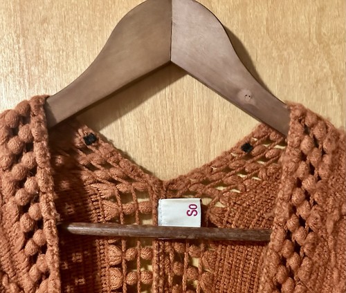 SO Brand Women’s Cardigan Sweater Poncho Jacket Open Crochet Rust | eBay