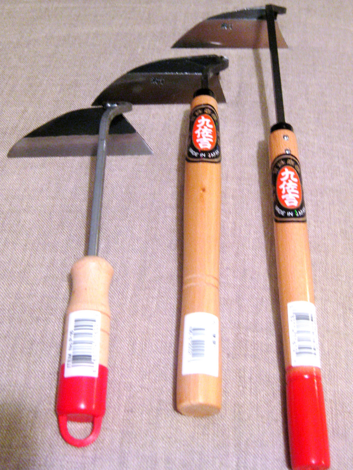 Nejiri Gama Garden Hoe -18",11",13"+13", Left handed Weeding+Sickle ...