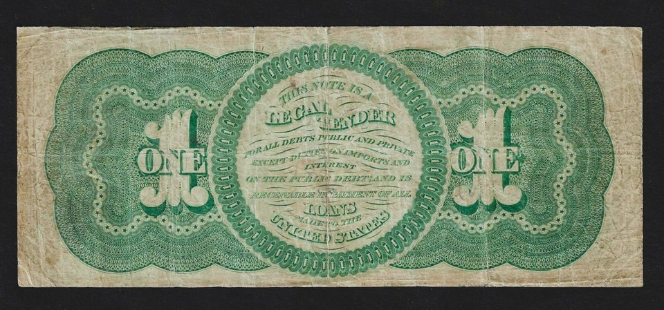 1862 $1 LEGAL TENDER NOTE ~ THE FIRST GREENBACK ~ FR 16 ~ NICE VERY ...