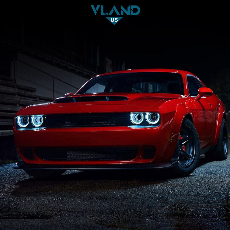VLAND RGB LED Headlights For 2015-2022 Dodge Challenger R/T SRT Hellcat ...