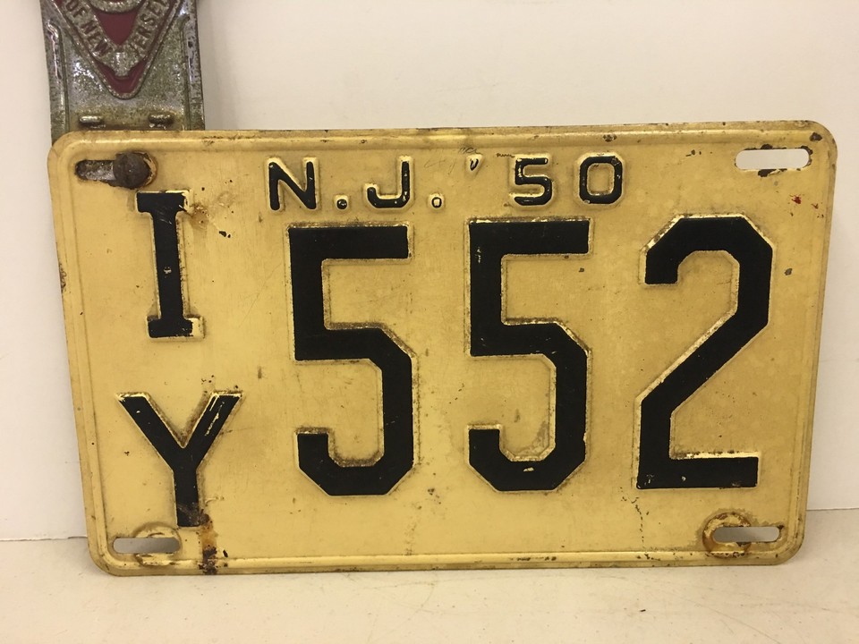 New Jersey 1950 License Plate & Automobile Association of NJ Plate ...
