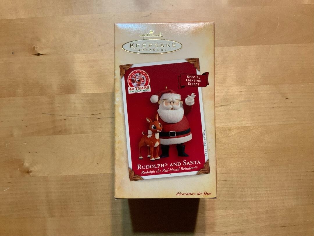 Hallmark Keepsake Ornament 2004 Rudolph and Santa 40th Anniversary ...