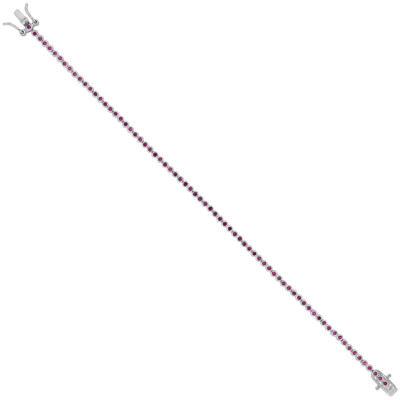 Sterling Silver 2.5 ct Bezel Set Ruby Color Round CZ Stones Tennis ...