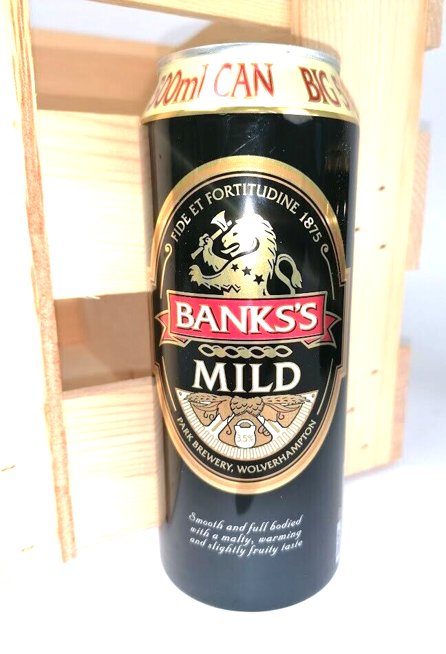 Banks Mild In A Crate - 12 x 500ml Cans of Mild Ale in a Wooden Crate ...