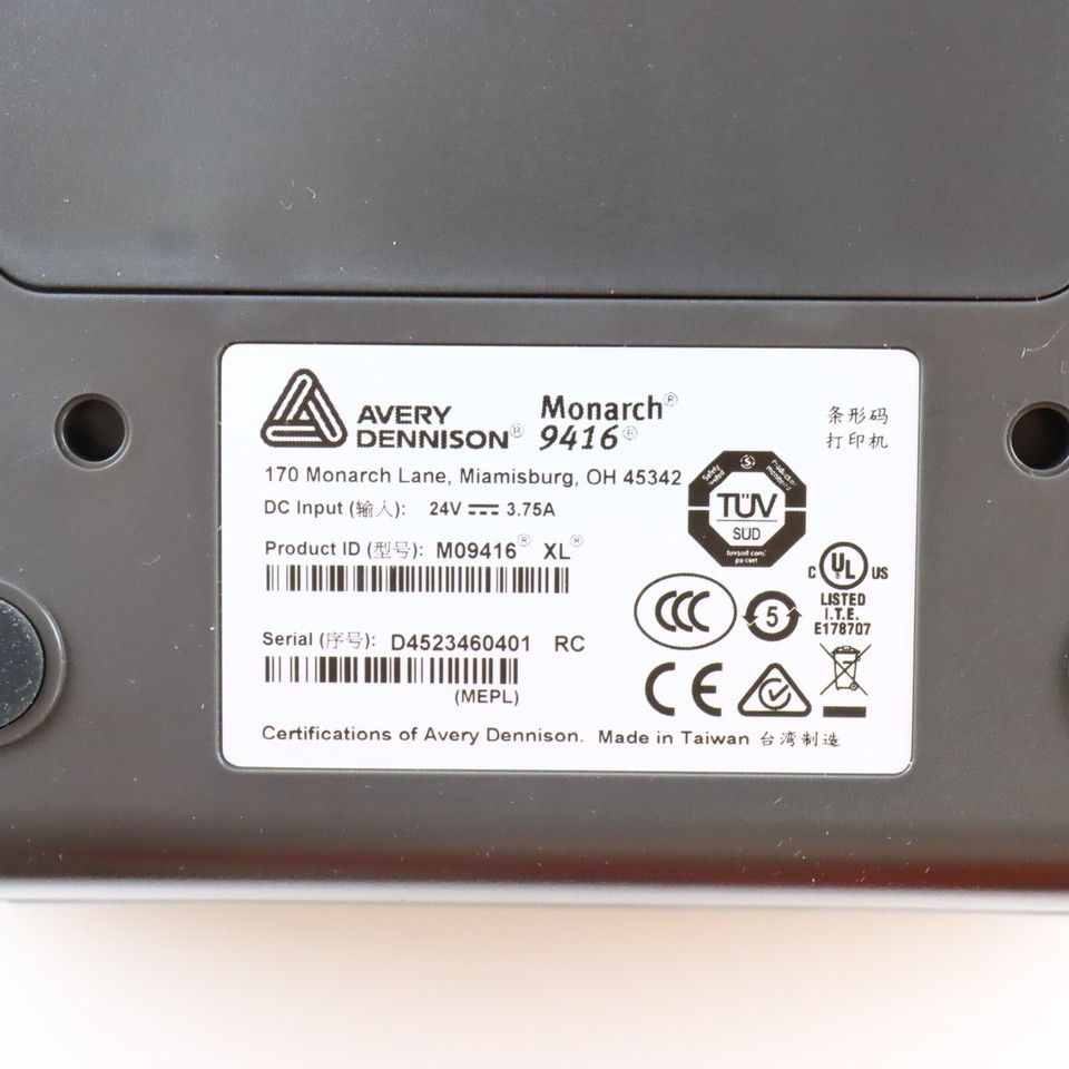 Avery Dennison Monarch M09416XL Direct Thermal Label Printer w/ Roll ...