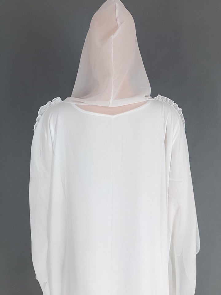 Abaya Women Chiffon Hooded Kaftan Long Dress Set Muslim Burqa Evening ...