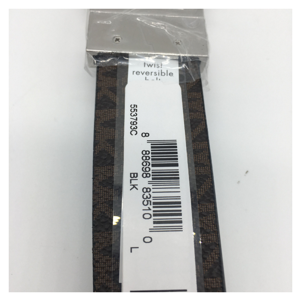 Michael Kors Reversible Belt MK Logo Signature Belt Brown Black Chrome ...