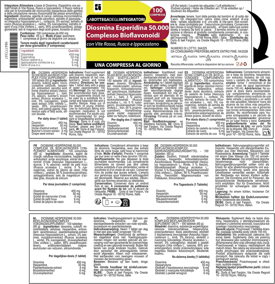 Diosmina Esperidina Complesso Bioflavonoidi 300 Compresse Con Vitamina ...