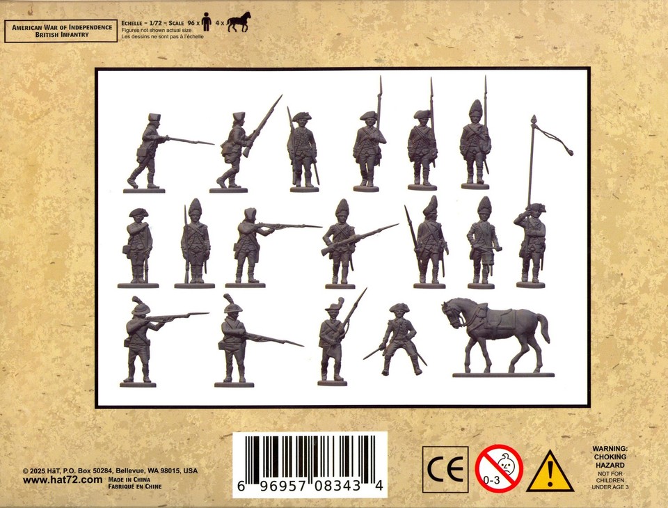 HaT Miniatures 1/72 AMERICAN WAR OF INDEPENDENCE BRITISH INFANTRY ...