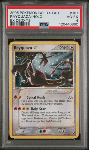 2005 Pokemon Rayquaza Gold Star Ex Deoxys #107 Holo PSA 4 VG-EX ENG | eBay