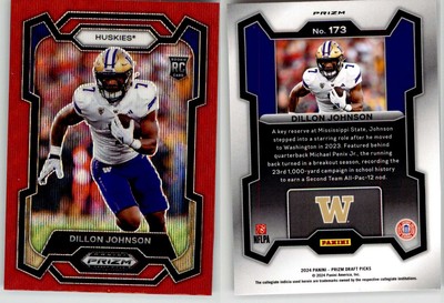 Dillon Johnson 2024 Prizm Draft Ruby Wave #173 Washington Panthers RC Rookie | eBay