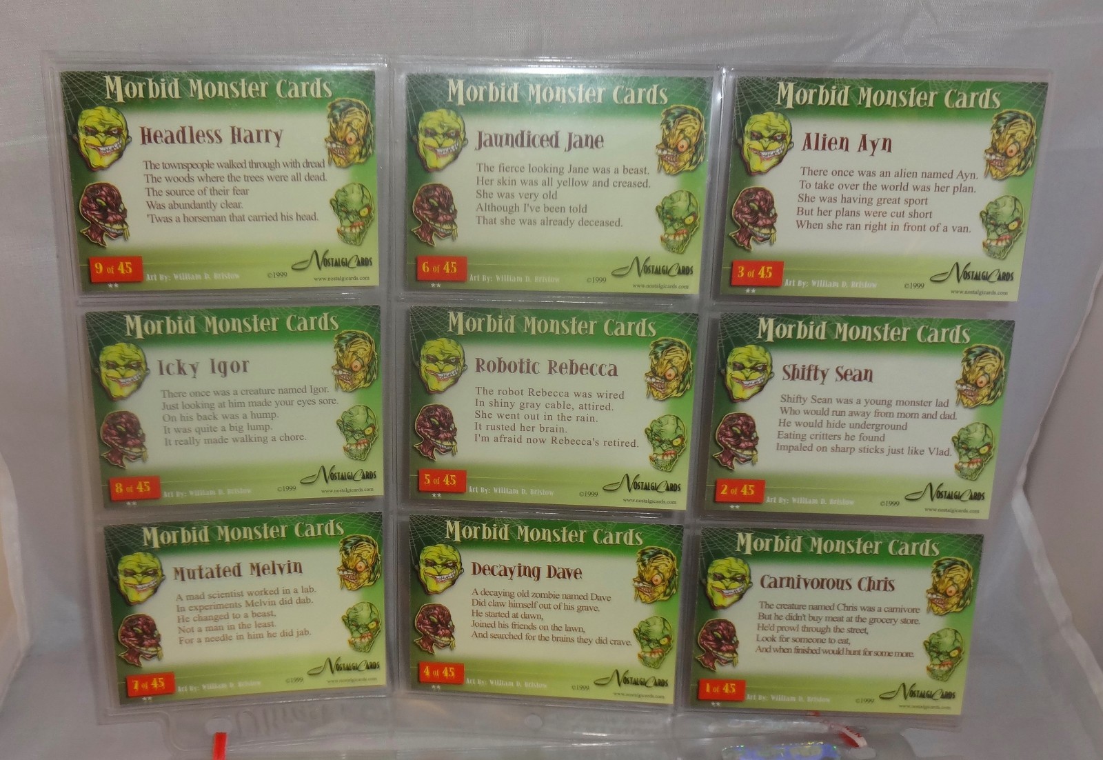 1999 Nostalgi Cards Morbid Monster Set 45 cards | eBay