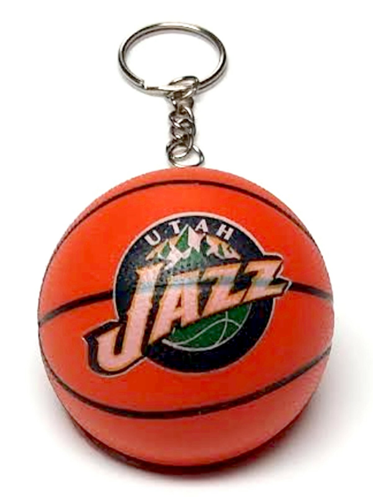 UTAH JAZZ KEYCHAIN NBA MINI 2" ROUND BASKETBALL RETIRED 2015 DECORATION ...