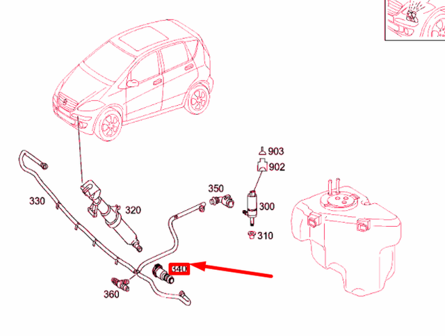 Mercedes-Benz a W169 Washer Telescopic Nozzle HCS Clutch A2108690224 ...