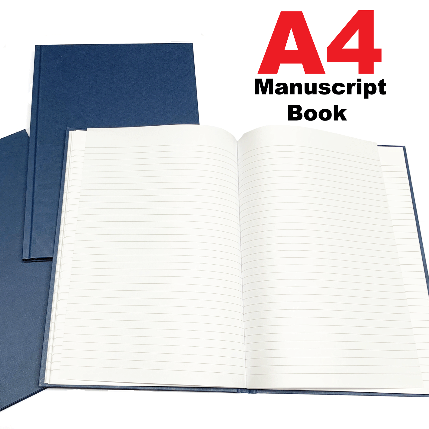 A4 MANUSCRIPT BOOK 96 LEAF 192 PAGES LINED HARDBACK NOTEPAD QUALITY ...