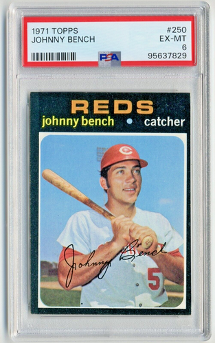 1971 TOPPS CINCINNATI REDS JOHNNY BENCH #250 PSA 6 EX-MT HALL OF FAME ...
