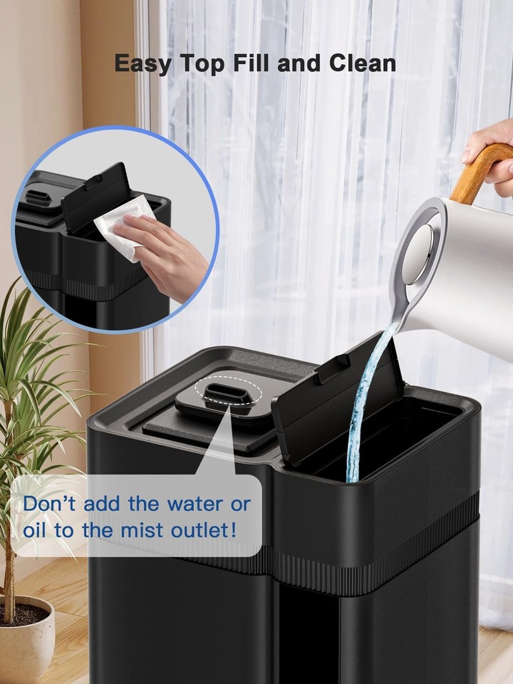 13L/3.4Gal Humidifiers for Bedroom, Ultrasonic Warm & Cool Mist ...