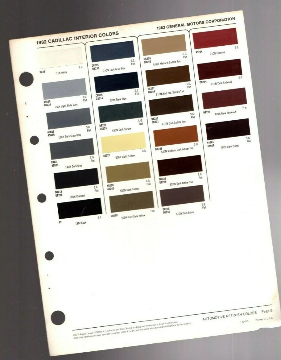 Cadillac Interior Colors