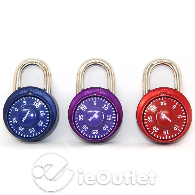 Master Lock 3 Pack 1530TRI Mini Combination Locks in Blue Purple Red ...