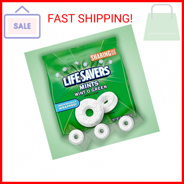 LIFE SAVERS Wint-O-Green Breath Mints Hard Candy, Sharing Size, 13 oz ...