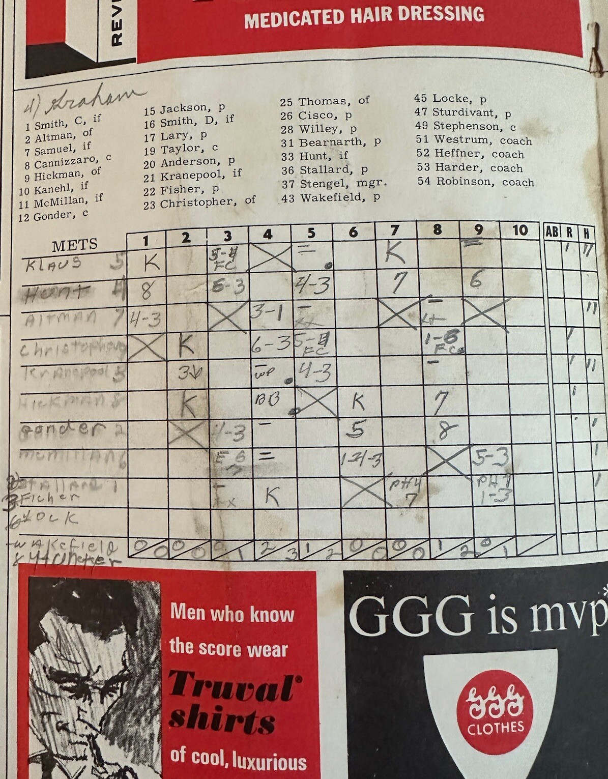 1964 MAYOR'S TROPHY YANKEES Vs NY METS PROGRAM 1st @ Shea Stadium Roger ...