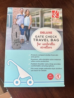 DELUXE GATE CHECK TRAVEL BAG FOR UMBRELLA STROLLERS NEW IN BOX Gray ...