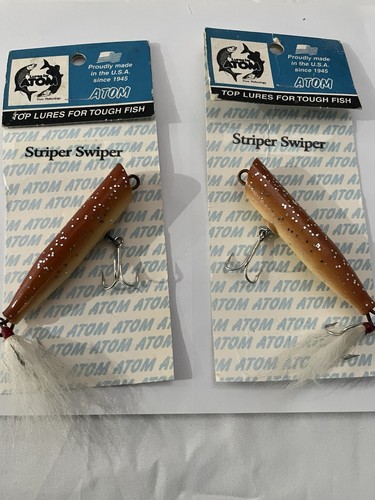 Atom Swingin Swiper Lure 3/8 oz and 3 1/2” Long Made In USA ( Two Lures ...