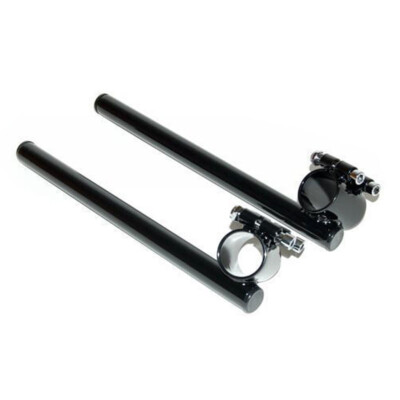 Black 7/8" 35MM Clip On Motorcycle Handlebars 4 Cafe Racers Bobber ...