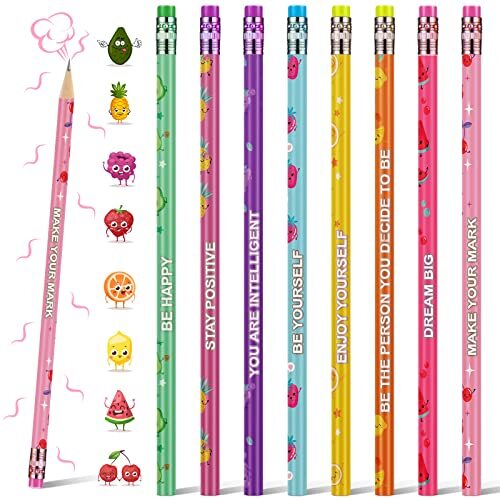 Pcs Scented Pencils for Kids Inspirational HB Pencils with Erasers ...