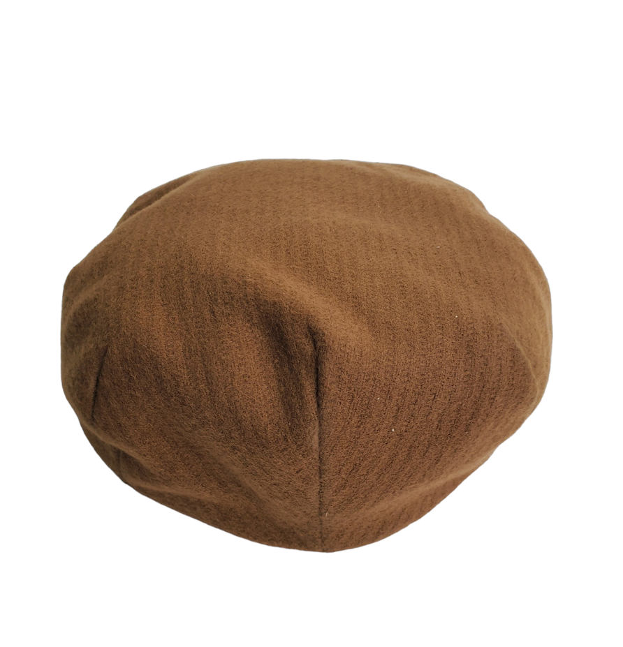 Amicale Men's Ascot Flat Cap Hat S/M Pure Cashmere Mocha Brown Corduroy ...
