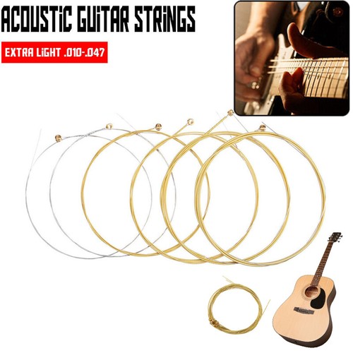 3 Sets Of 6 Copper Acoustic Guitar Strings 1-6 Strings Steel Strings ...