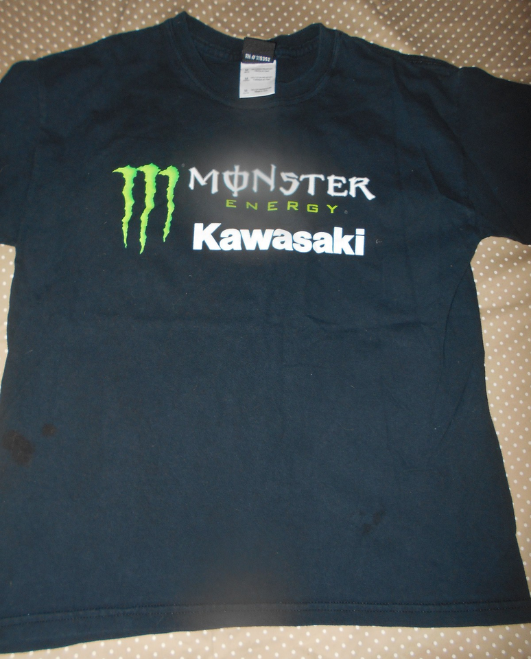 Kawasaki Monster Energy Racing T Shirt XL Black Youth M Moto cross ...