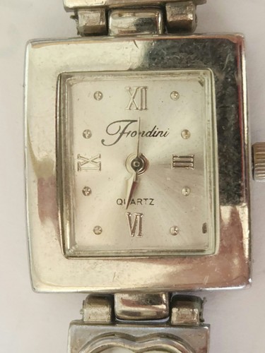 Fondini Silver Tone Tank Style Womans Waych Heart Band With A New ...