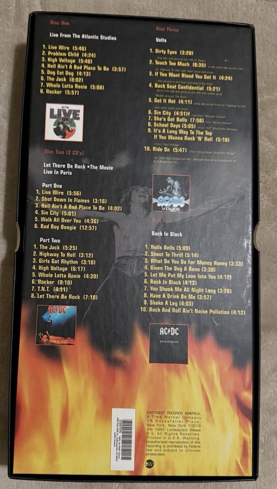 AC/DC Bonfire CD Box Set 4 Discs 1997 W/ Booklet, Poster, Key Chain ...