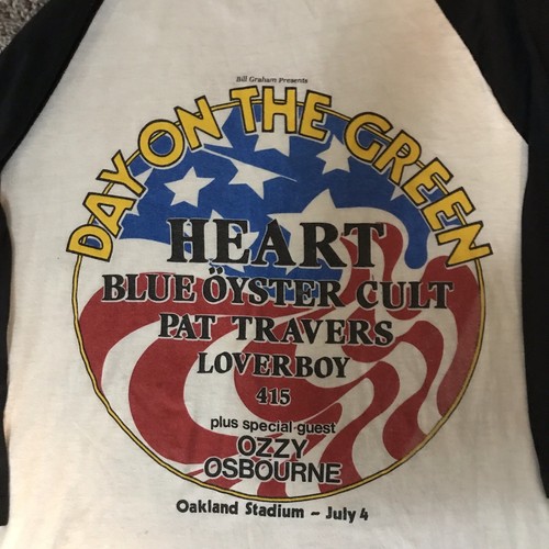 Heart Concert T-shirt med OAKLAND Day On The Green Ozzy Osborne | eBay