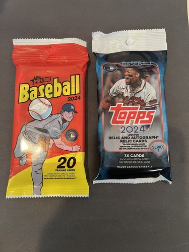 Fat Pack Lot Topps 2024 Series 1 AND 2024 Heritage Fat Pack 1 pack each ...